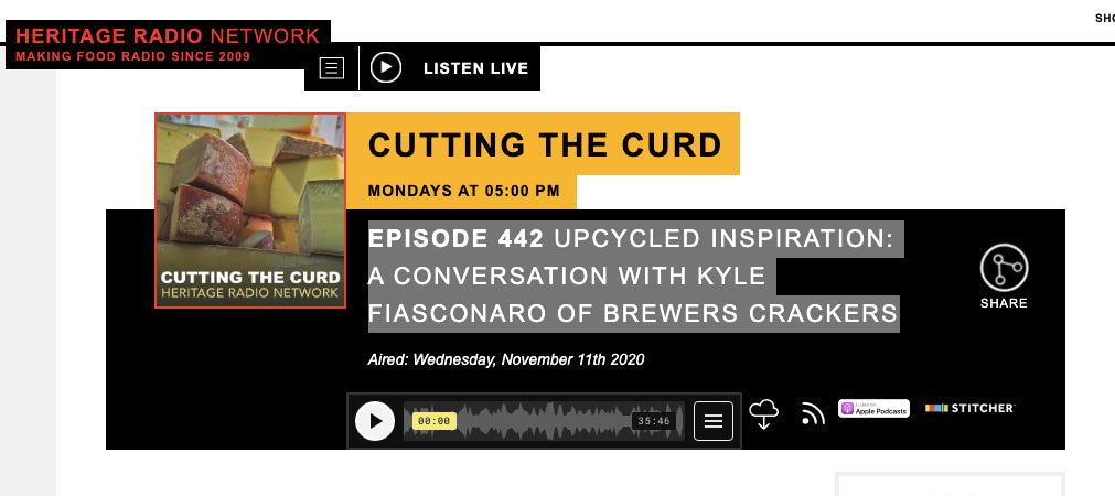 UPCYCLED INSPIRATION: Kyle on Cutting The Curd Podcast – BREWER'S FOODS